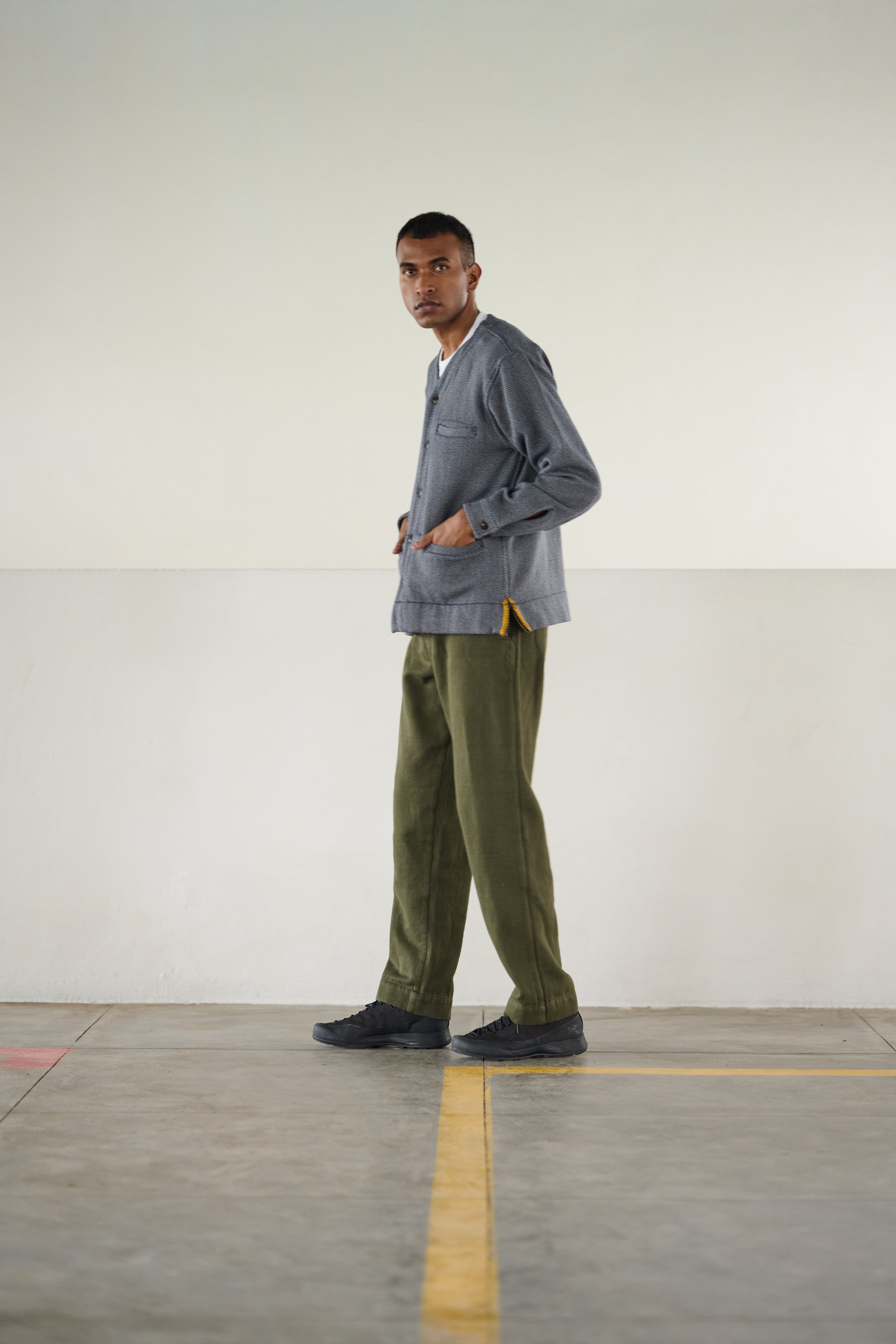 Original Madras No179 Blue Baseball Chevron Weave Cardigan - Exclusive – WITTMORE