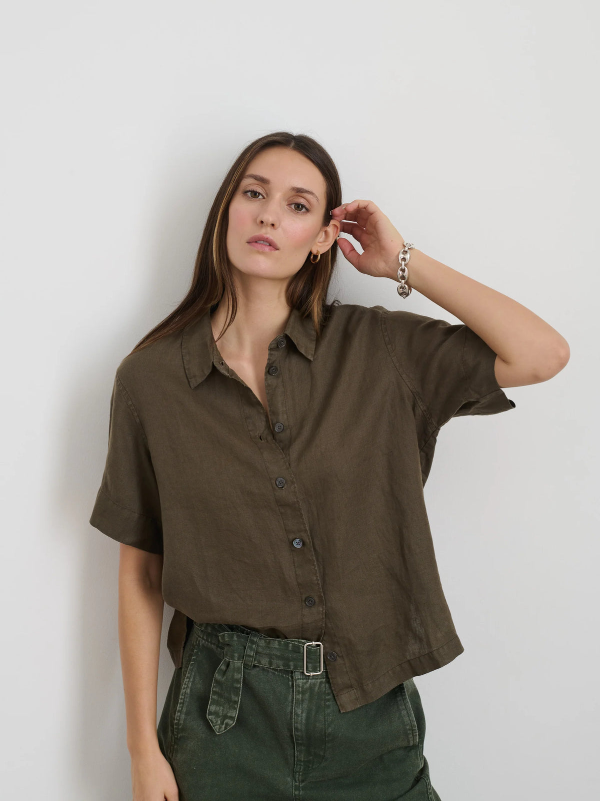 Alex Mill Deep Moss Green Linen Maddie Shirt – WITTMORE