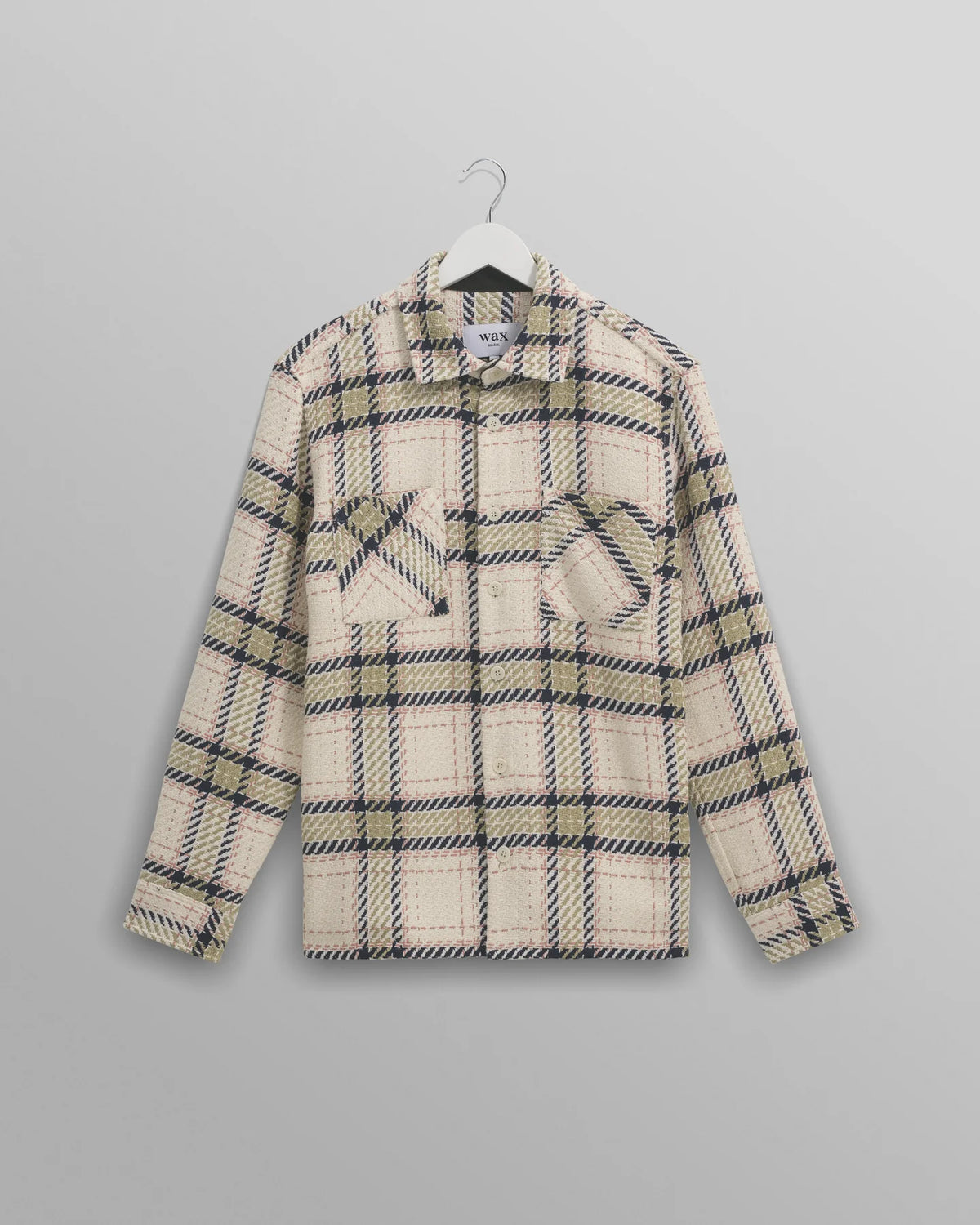 Wax London Ecru Sage Harp Check Whiting Overshirt – WITTMORE